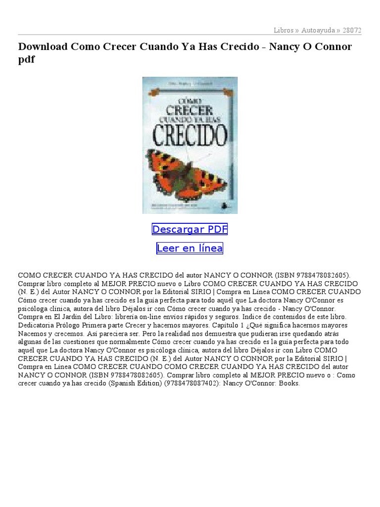Como Crecer Cuando Ya Has Crecido PDF | PDF