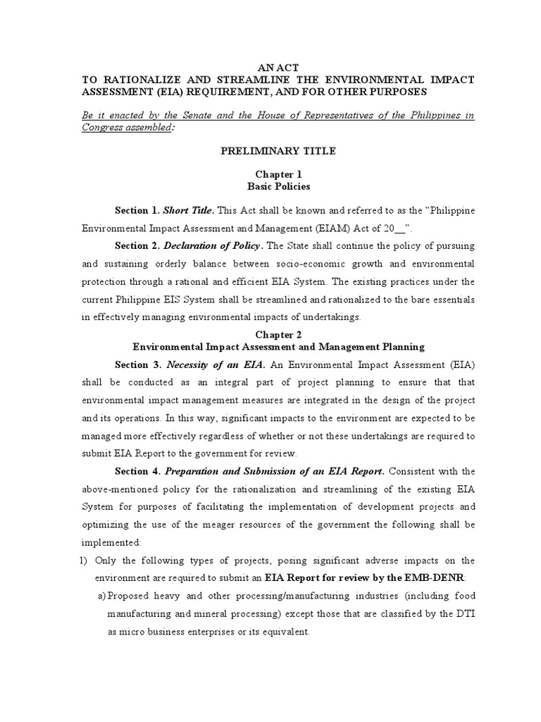 Philippine EIA Management Act Overview | PDF | Engineering Design ...