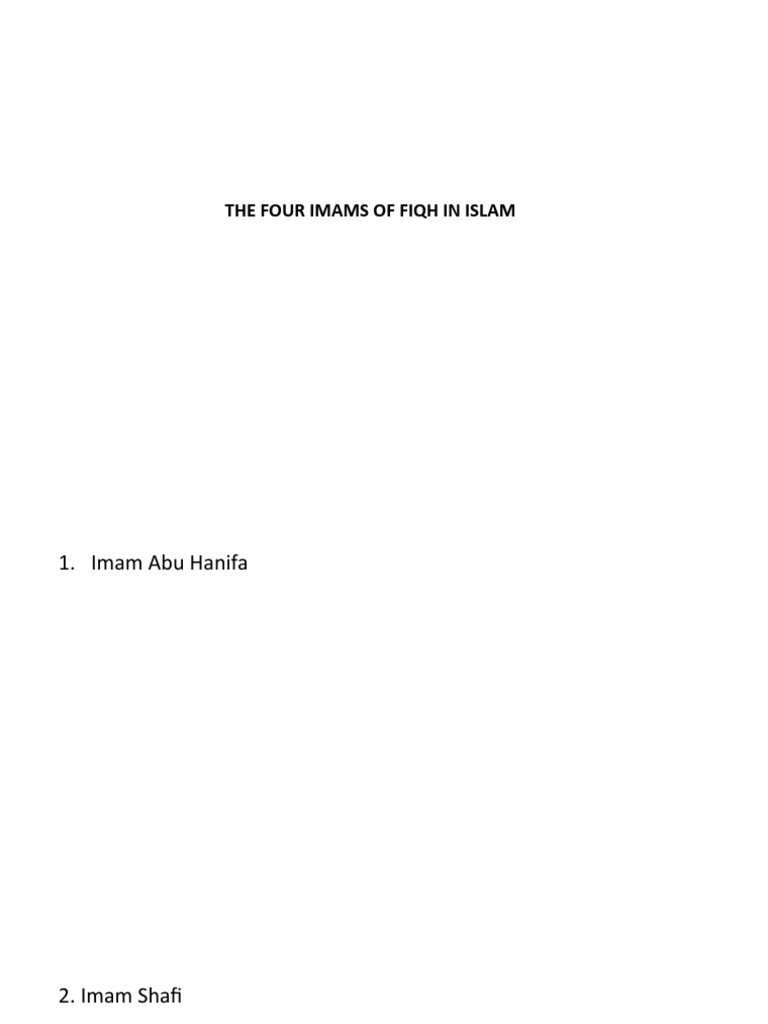 Four Imams of Fiqh | PDF