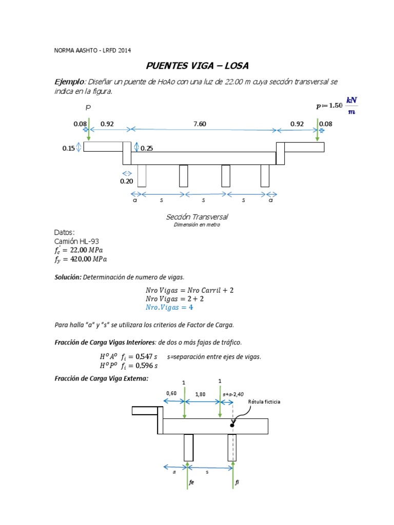 Diseño De Puente Losa Viga Lrfd2017 1 Pdf Naturaleza