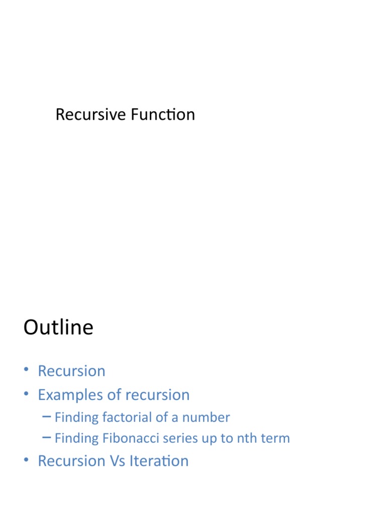 Recursive Function | PDF | Recursion | Iteration