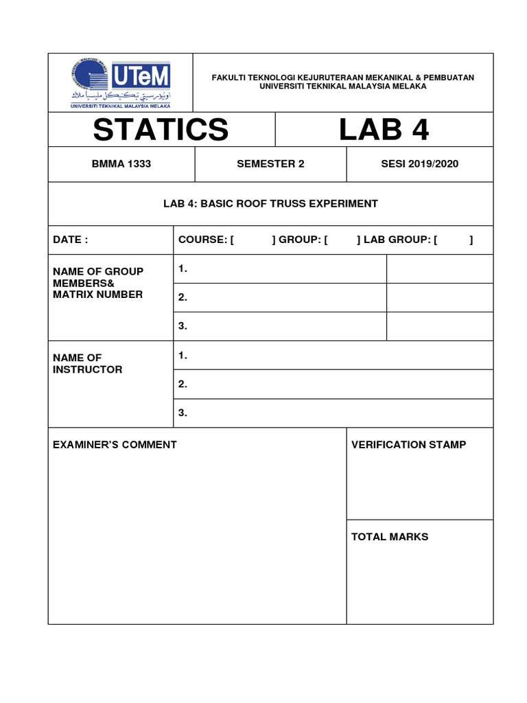 Basic Roof Truss 2020 | PDF | Truss | Experiment