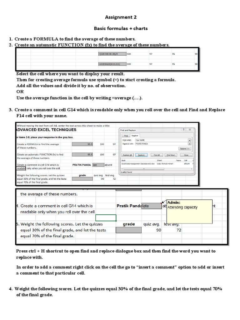 2 ASSIGNMENT 2 Basic Formulas and Charts | PDF | Career & Growth ...