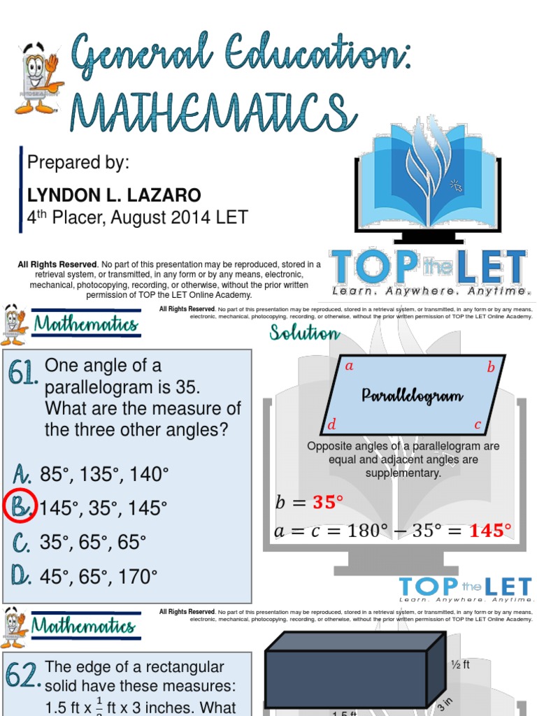 GenEd Mathematics LLL PDF | PDF | Triangle | Elementary Geometry