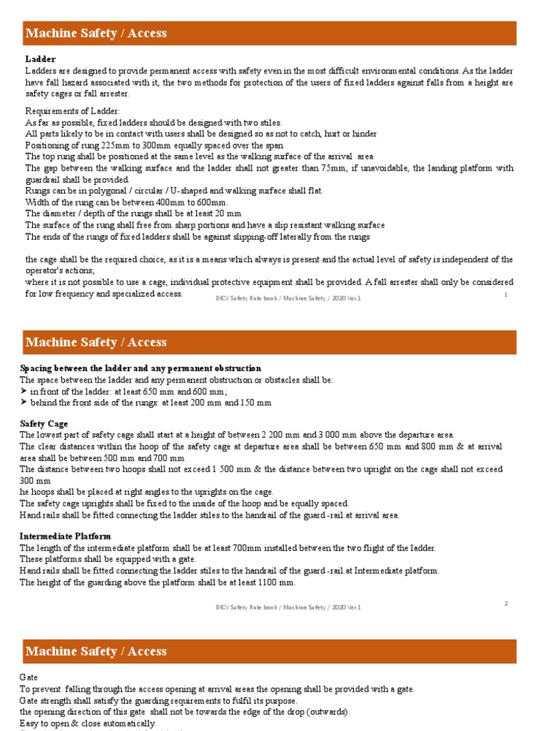 Machine Safety / Access: Ladder | PDF | Ladder