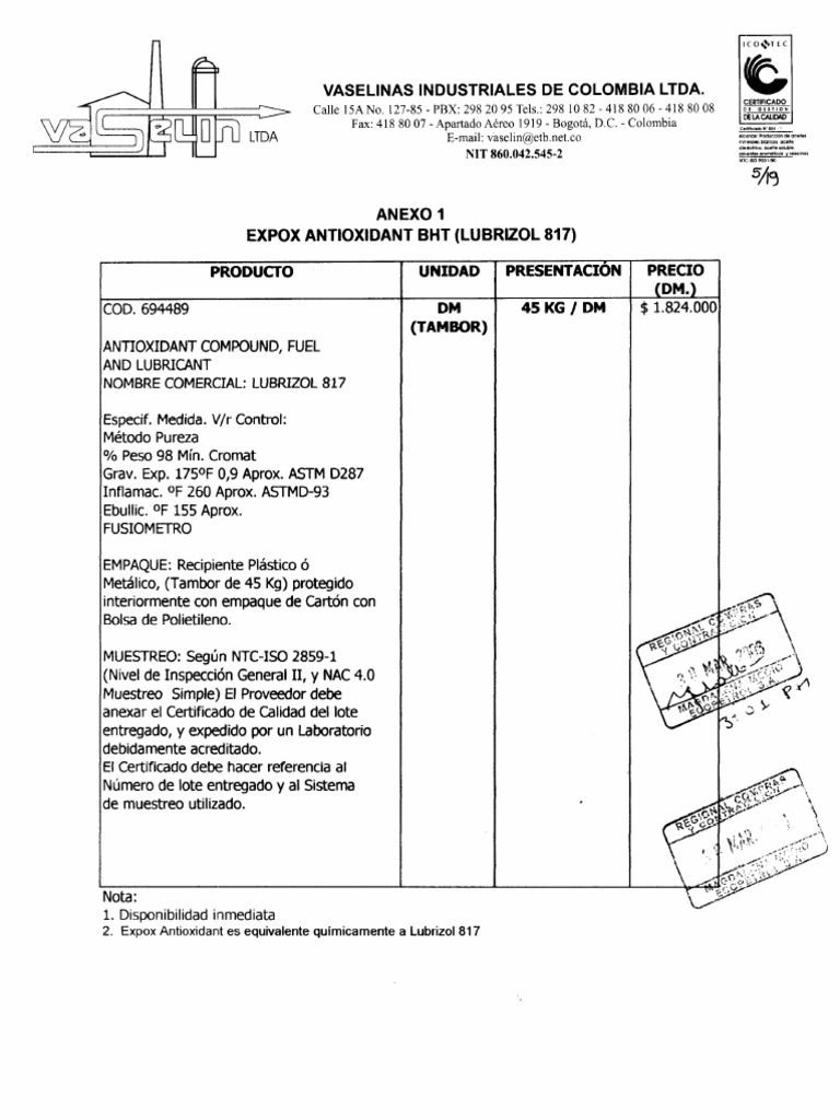 MSDS Lubrizol PDF | PDF