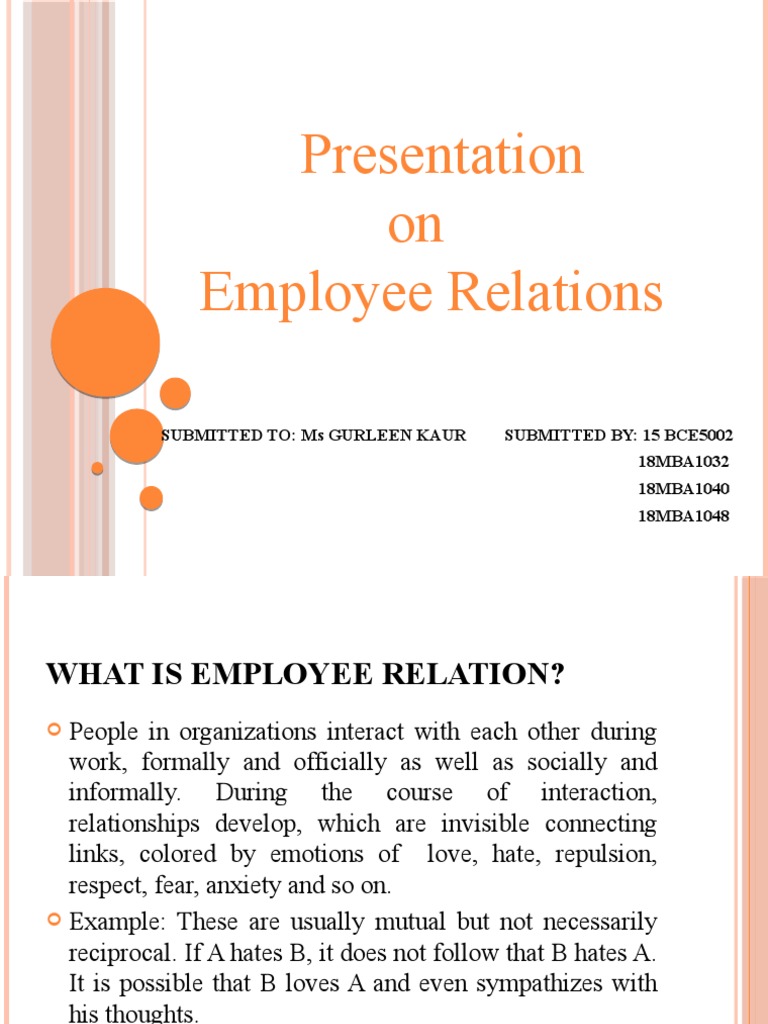 Presentation On Employee Relations | PDF | Collective Bargaining ...
