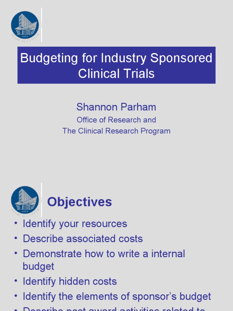 Budgeting For Clinical Trials Pdf Clinical Trial Health Sciences