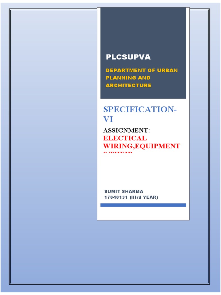 Specification-VI: Plcsupva | PDF | Electrical Wiring | Insulator ...