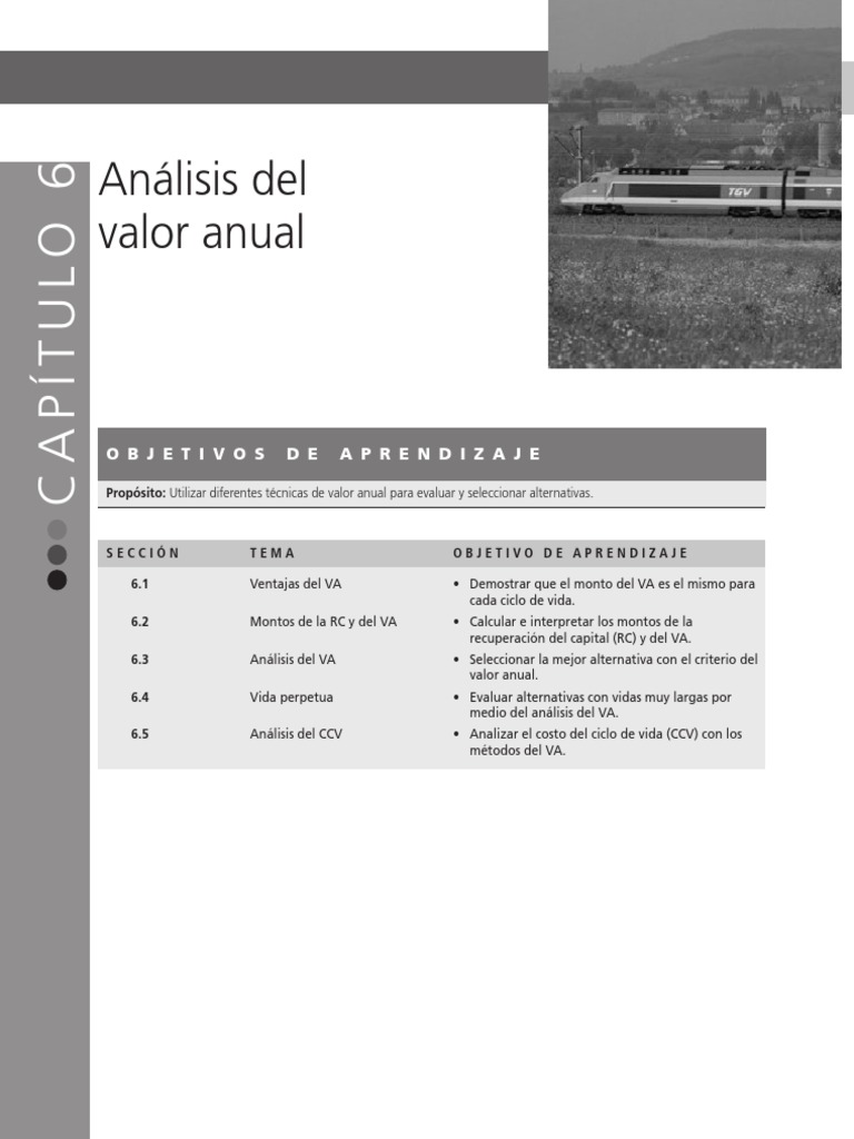 Ingeco - Cap6 - Analisis Del Valor Anual PDF | PDF | Capital (economía) | Hoja de cálculo