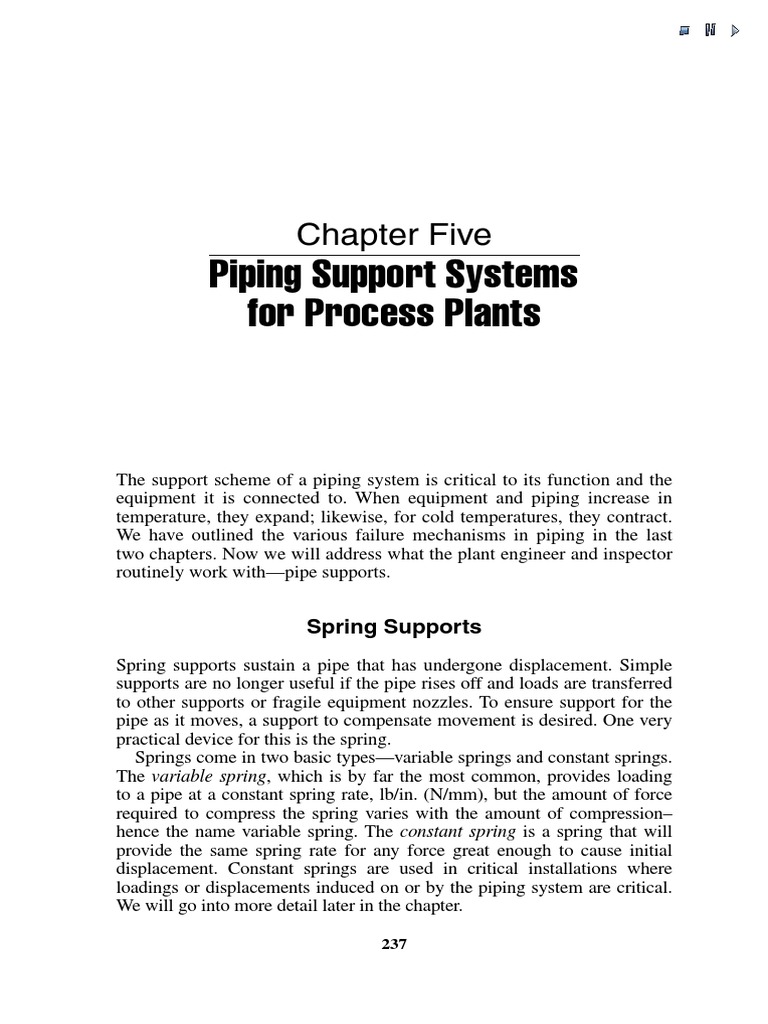 Piping Support Systems For Process Plants: Chapter Five | PDF