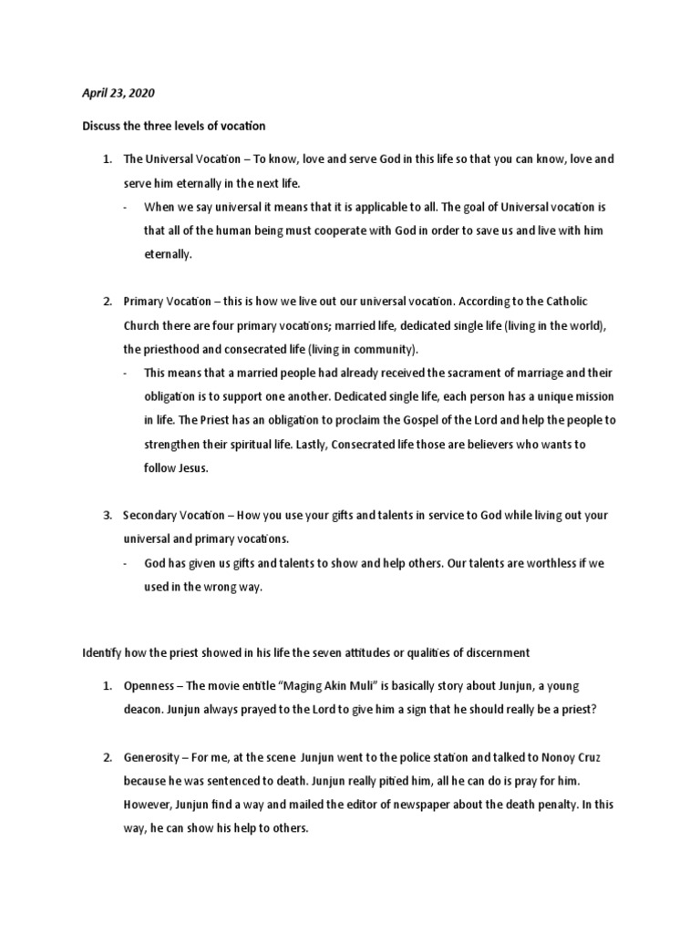Understanding the Three Levels of Vocation and Identifying Qualities of ...