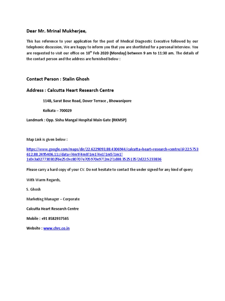 Interview Call Letter | PDF | Business