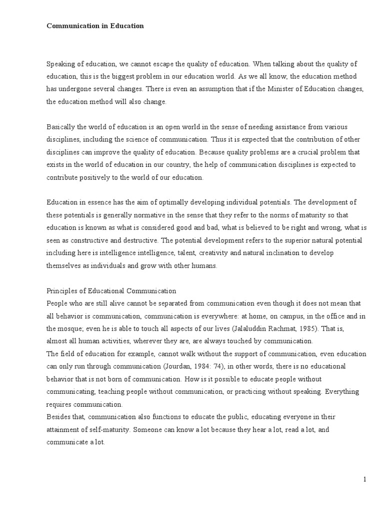 Communication in Education | PDF | Communication | Behavior Modification