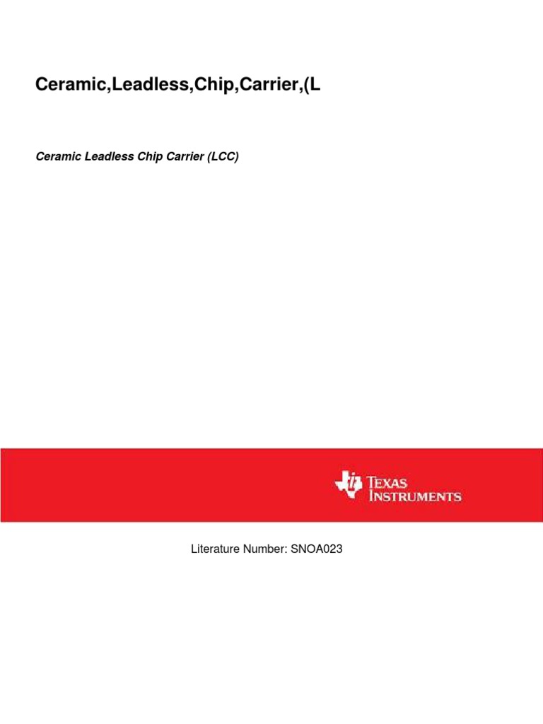 Ceramic Leadless Chip Carrier (LCC) | PDF | Integrated Circuit | License