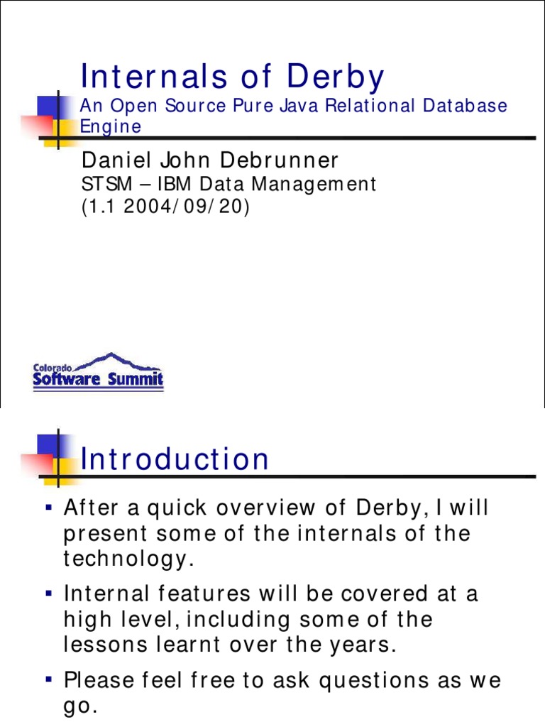 ApacheDerbyInternals 1 1 | PDF | Java Platform | Software Engineering