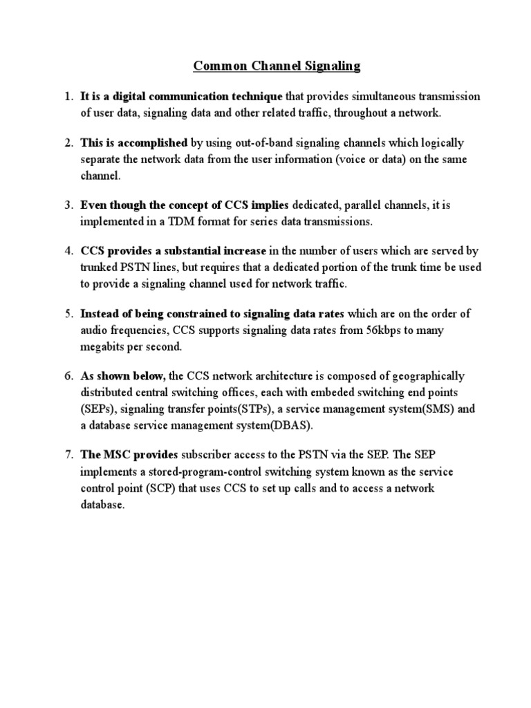 Common Channel Signaling | PDF