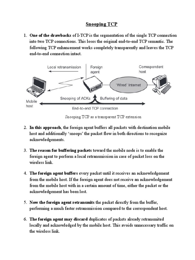 Snooping TCP As A Transparent TCP Extension | PDF | Transmission ...