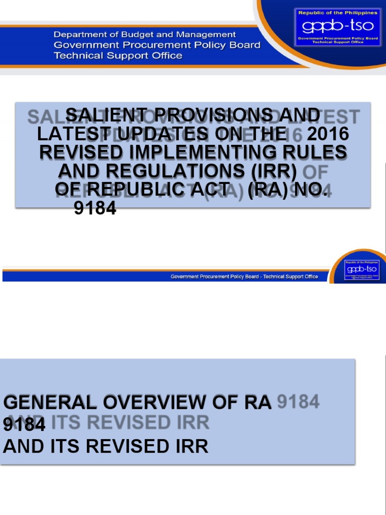 Salient Provision and Latest Updates On The 2016 Revised IRR - 042019 ...