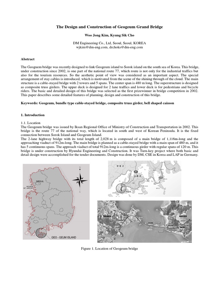 Geogeum Grand Bridge Design Overview | PDF | Truss | Beam (Structure)