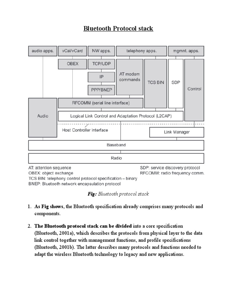 Bluetooth Protocol Stack | PDF | Bluetooth | Communications Protocols