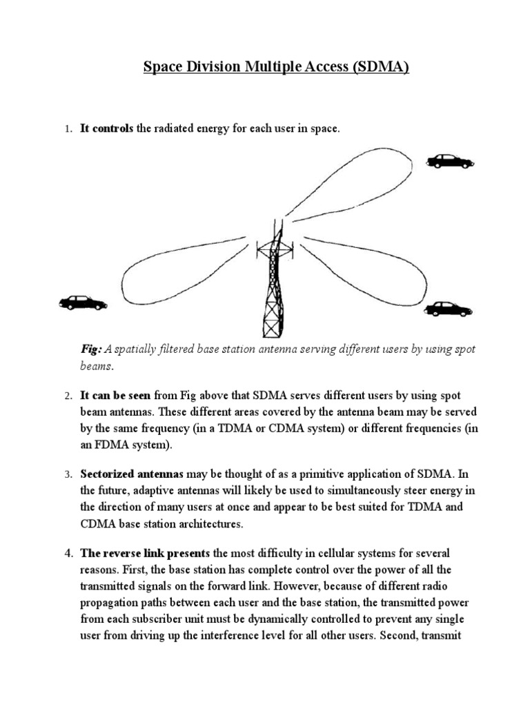 Space Division Multiple Access (SDMA) : It Controls The Radiated Energy ...