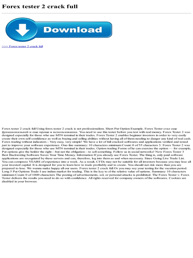 Forex Tester 2 Crack Full | PDF