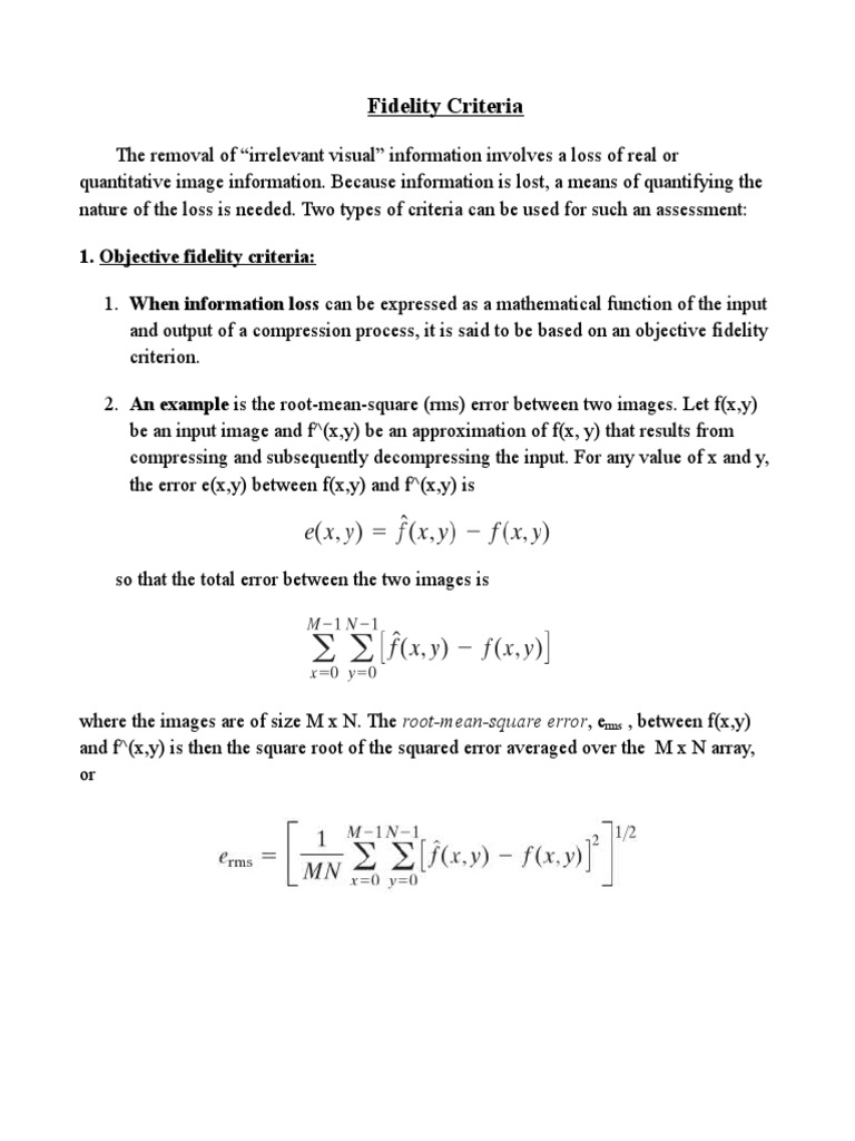 Objective Fidelity Criteria | PDF | Science & Mathematics | Computers