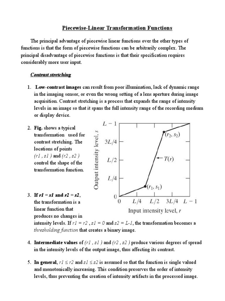 Piecewise Linear Transformation Pdf Function Mathematics Bit