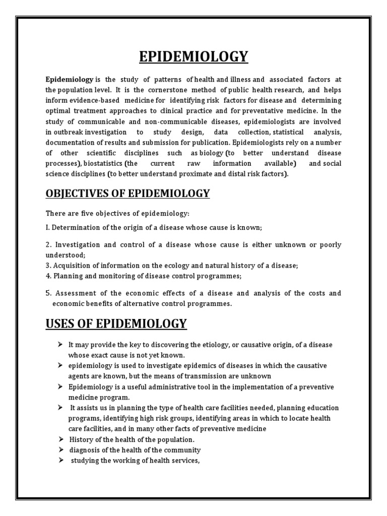 Objectives Of Epidemiology | Screening (Medicine) | Health Informatics