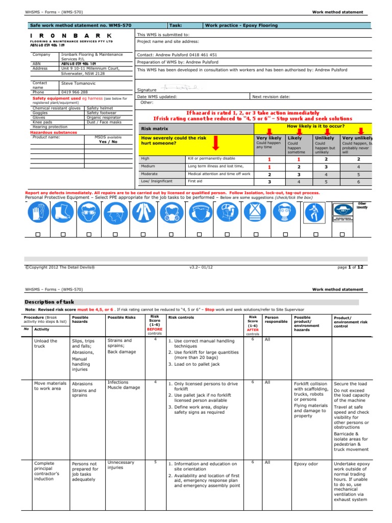 SWMS | PDF | Personal Protective Equipment | Forklift