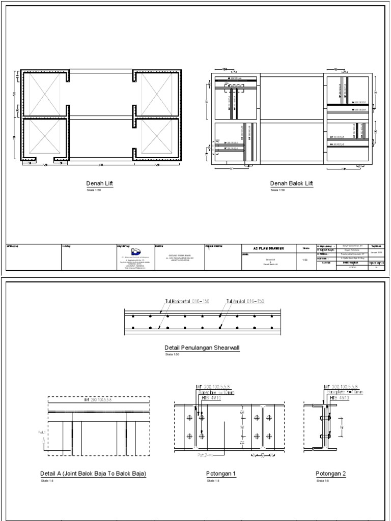 Denah & Detail Lift Wisma Bakri | PDF
