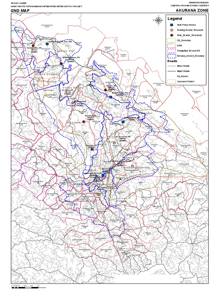GND Map Akurana Zone Legend: Roads | PDF | Earth Sciences | Physical ...