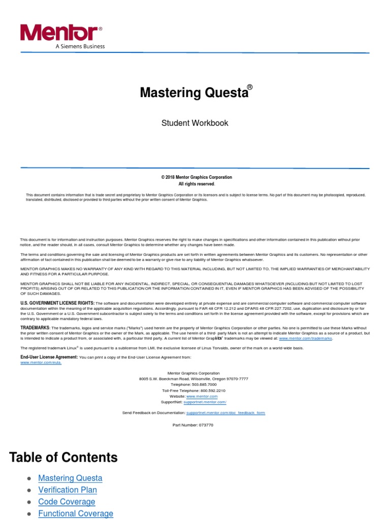 Mastering Questa Student WKB 10.7c PDF | PDF | Formal Verification ...