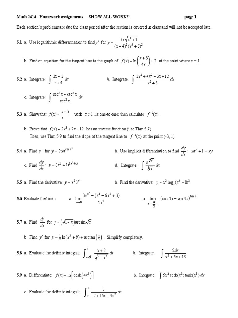 HW2414 | PDF | Tangent | Power Series