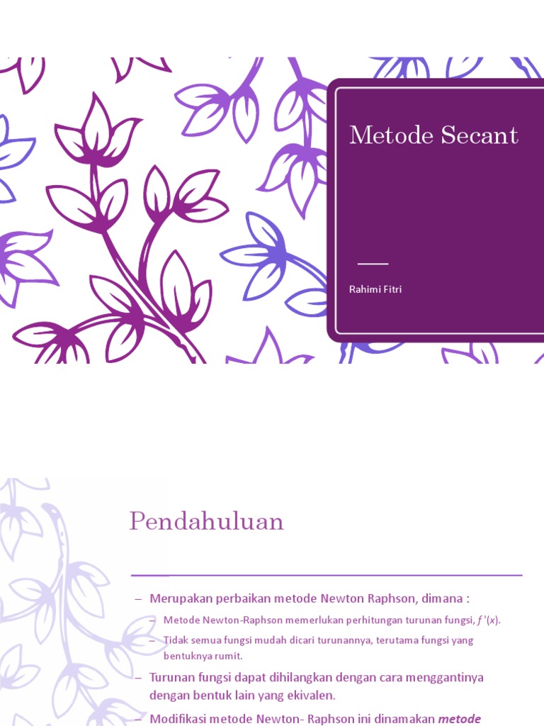 Metode Secant | PDF | Metode & Bahan Ajar