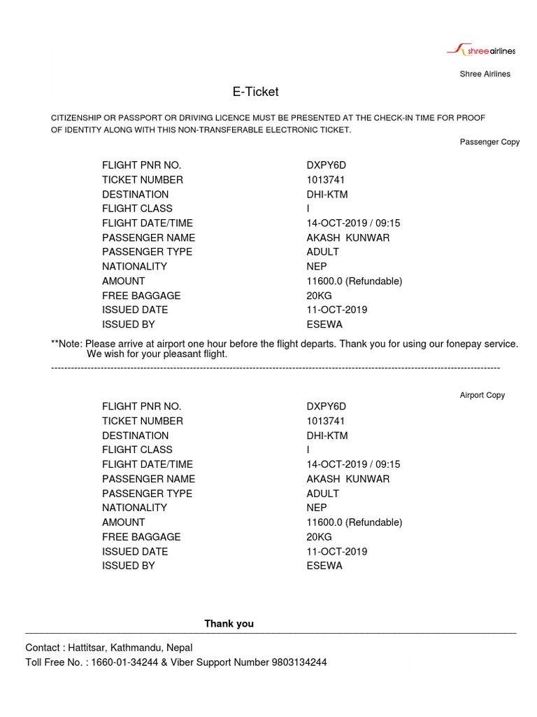 Airline-Ticket Oct 14 PDF | PDF | Airlines | Aviation