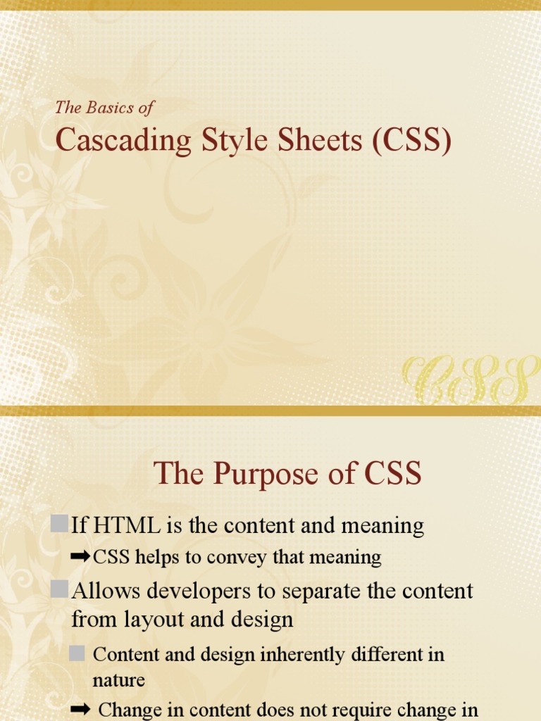 Cascading Style Sheets (CSS) : The Basics of | PDF | Cascading Style Sheets | Html