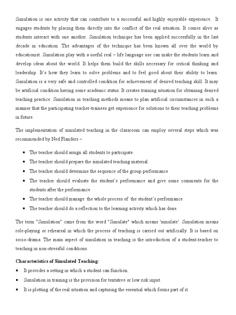 Characteristics of Simulated Teaching | PDF | Reinforcement | Teachers