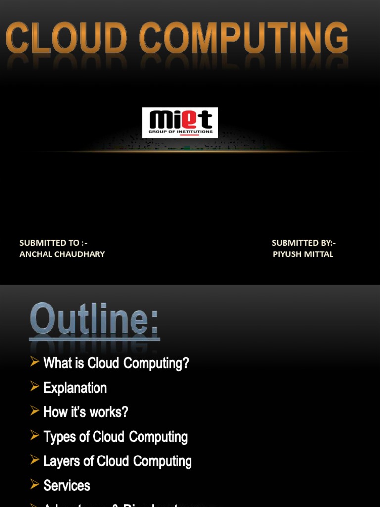 Presentation-CLOUD COMPUTING | PDF | Centralized Computing | Cloud Computing