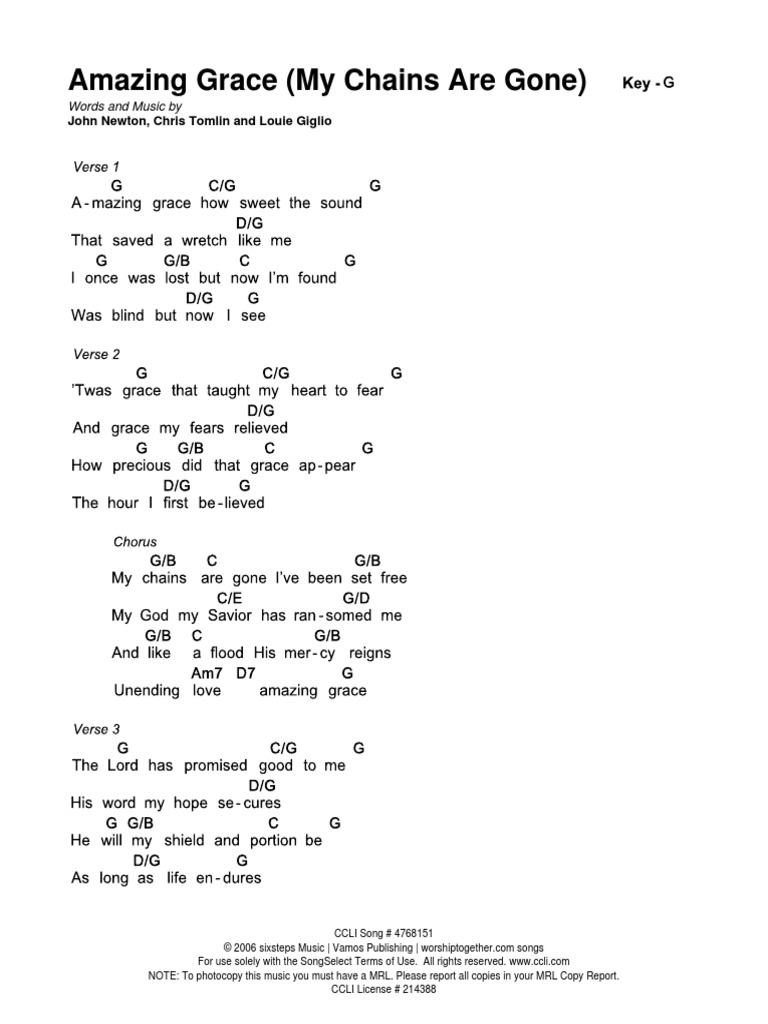 Amazing Grace: My Chains Are Gone | PDF