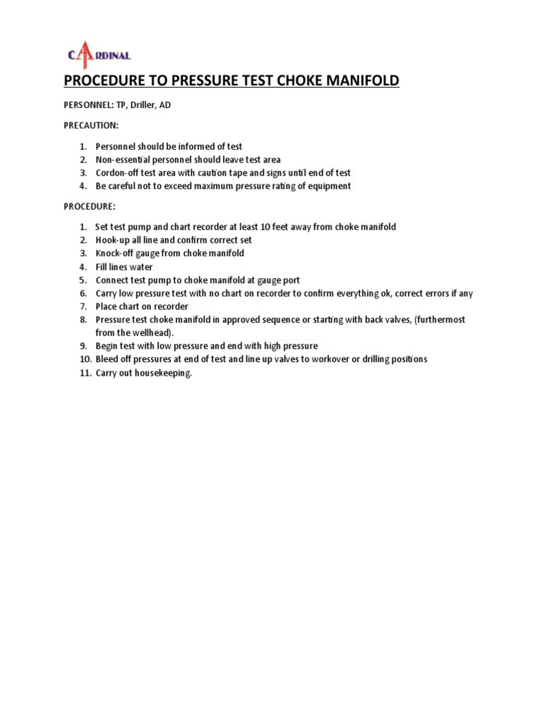Test Choke Manifold | PDF