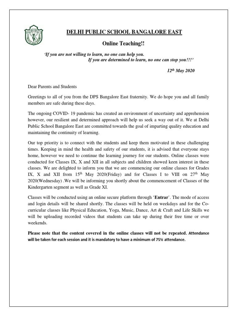 Online Classes Circular | PDF | Educational Technology | Behavior ...
