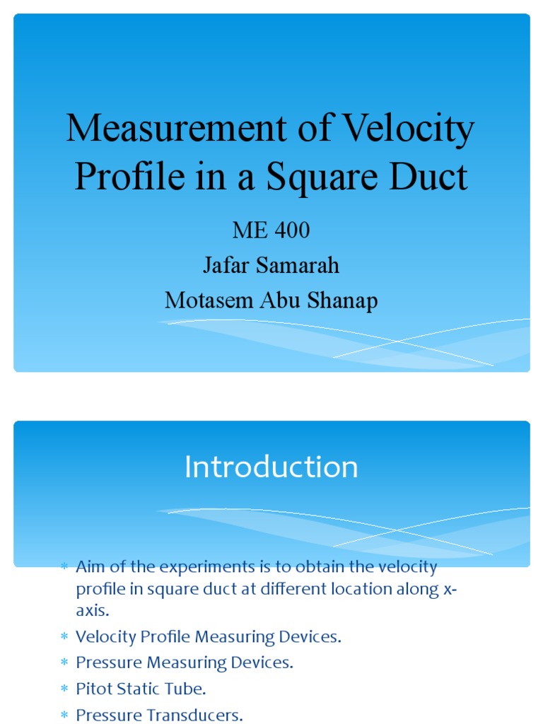 Presentation (Velocity Profile in Square Duct) | PDF | Fluid Dynamics ...