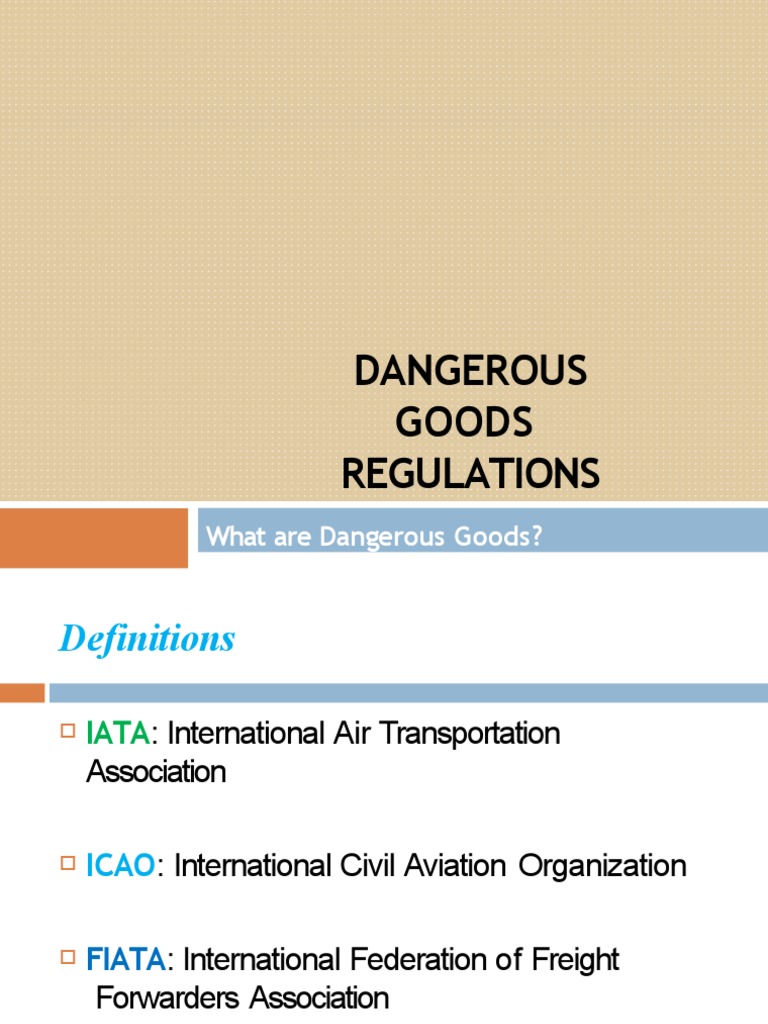 Dangerous Goods Regulations | PDF | Dangerous Goods | Packaging And ...