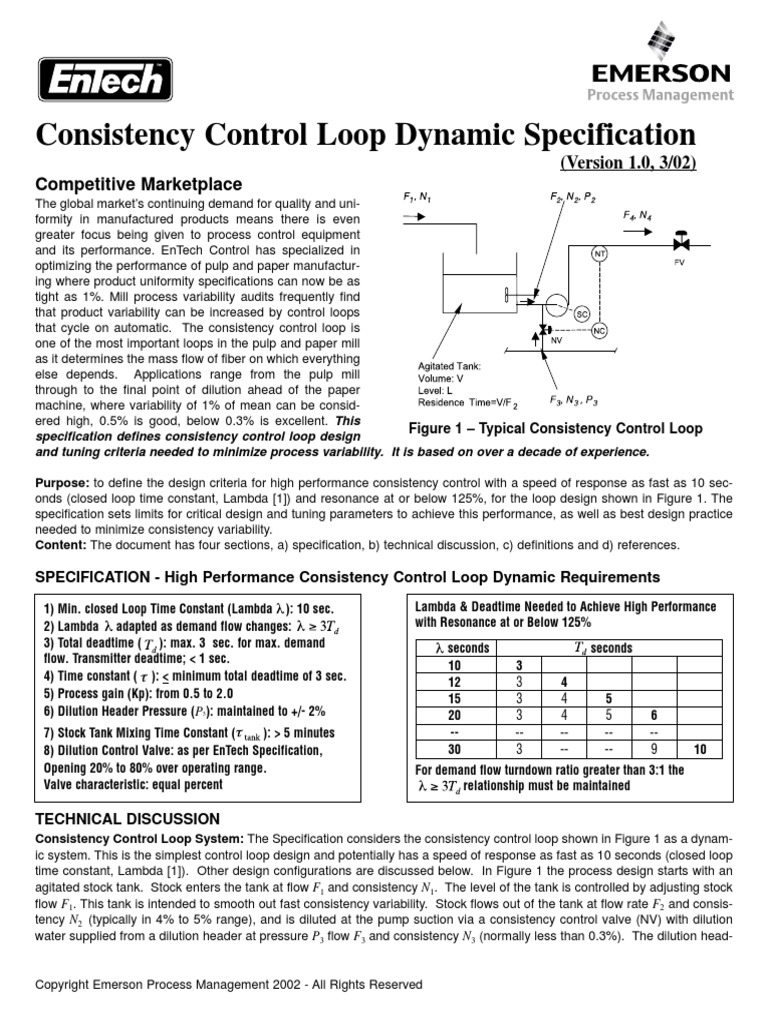 Consistency Control Loop Dynamic Specification PDF | PDF | Control Theory | Pump