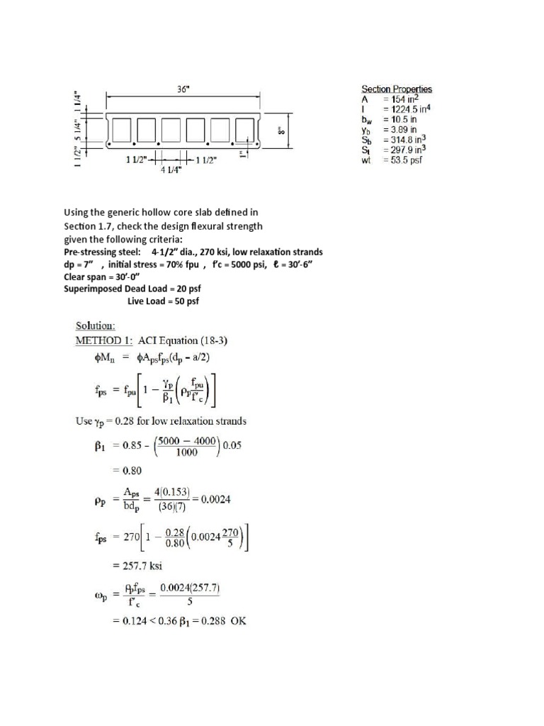 Hollow Core Slab Design 04092018 | PDF