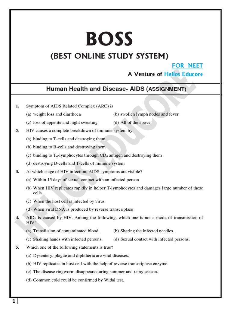 AIDS Study Guide | PDF | Hiv | Retrovirus