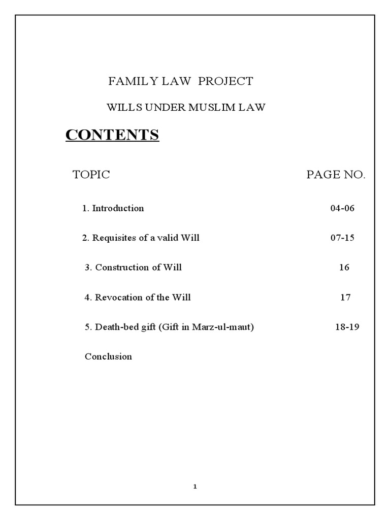 Wills in Muslim Law: Key Concepts | PDF | Will And Testament | Inheritance