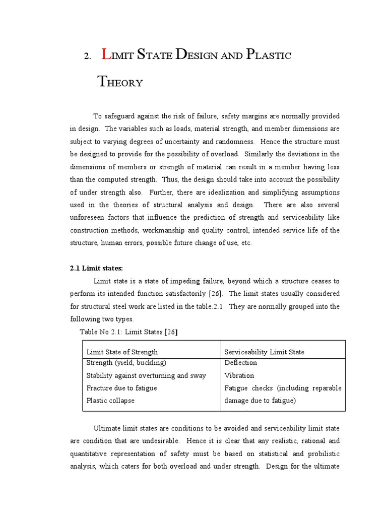 Chapter2 Concept of Limit State Design | PDF | Deformation (Engineering ...